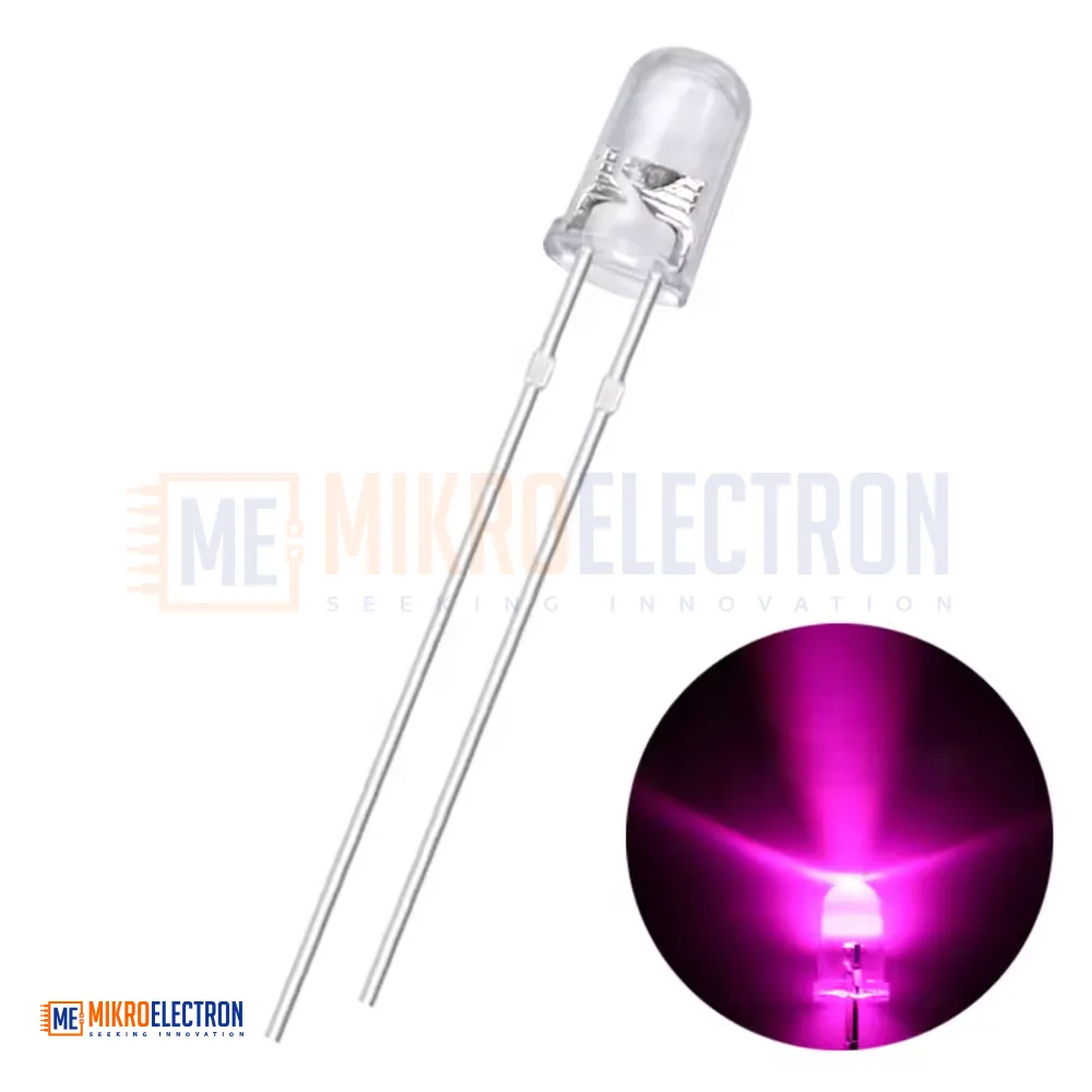 (1pcs) 18mm Leg Water Clear LED 5MM Pink