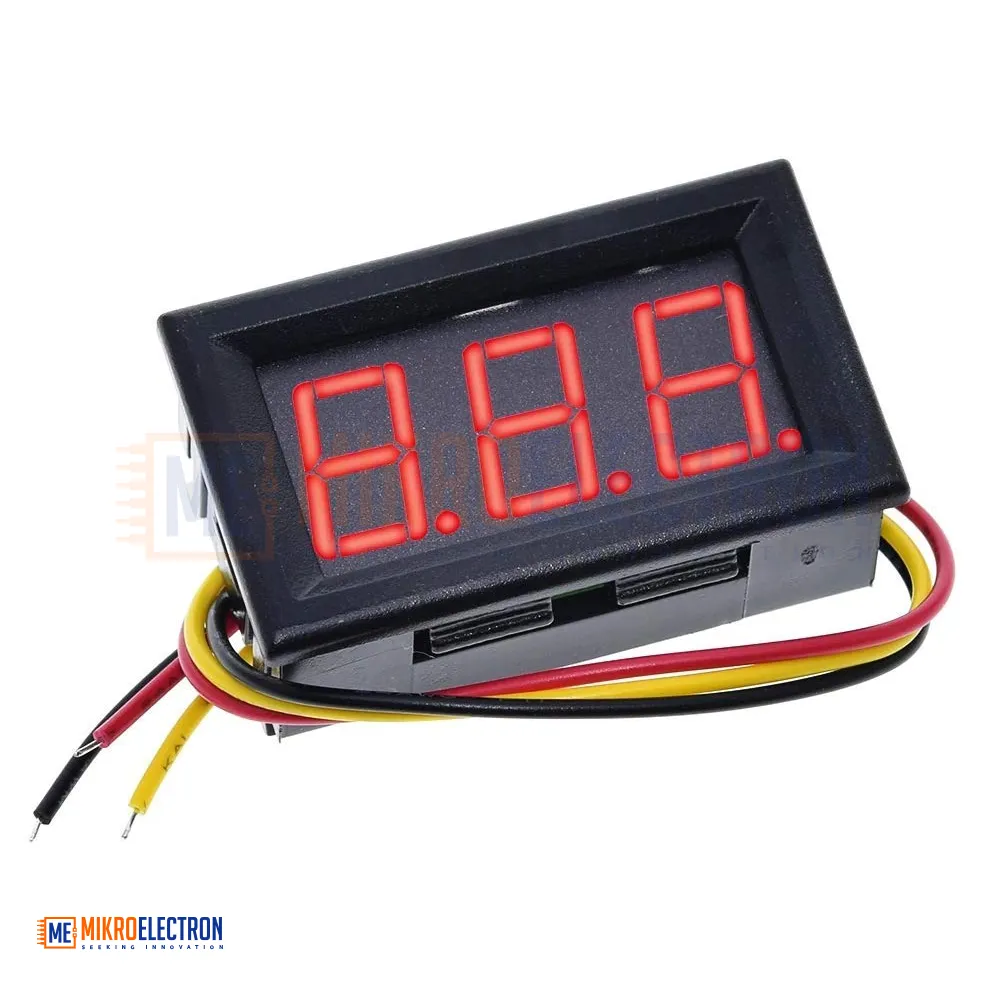 0.56inch 0-30V Three Wire DC Voltmeter Red