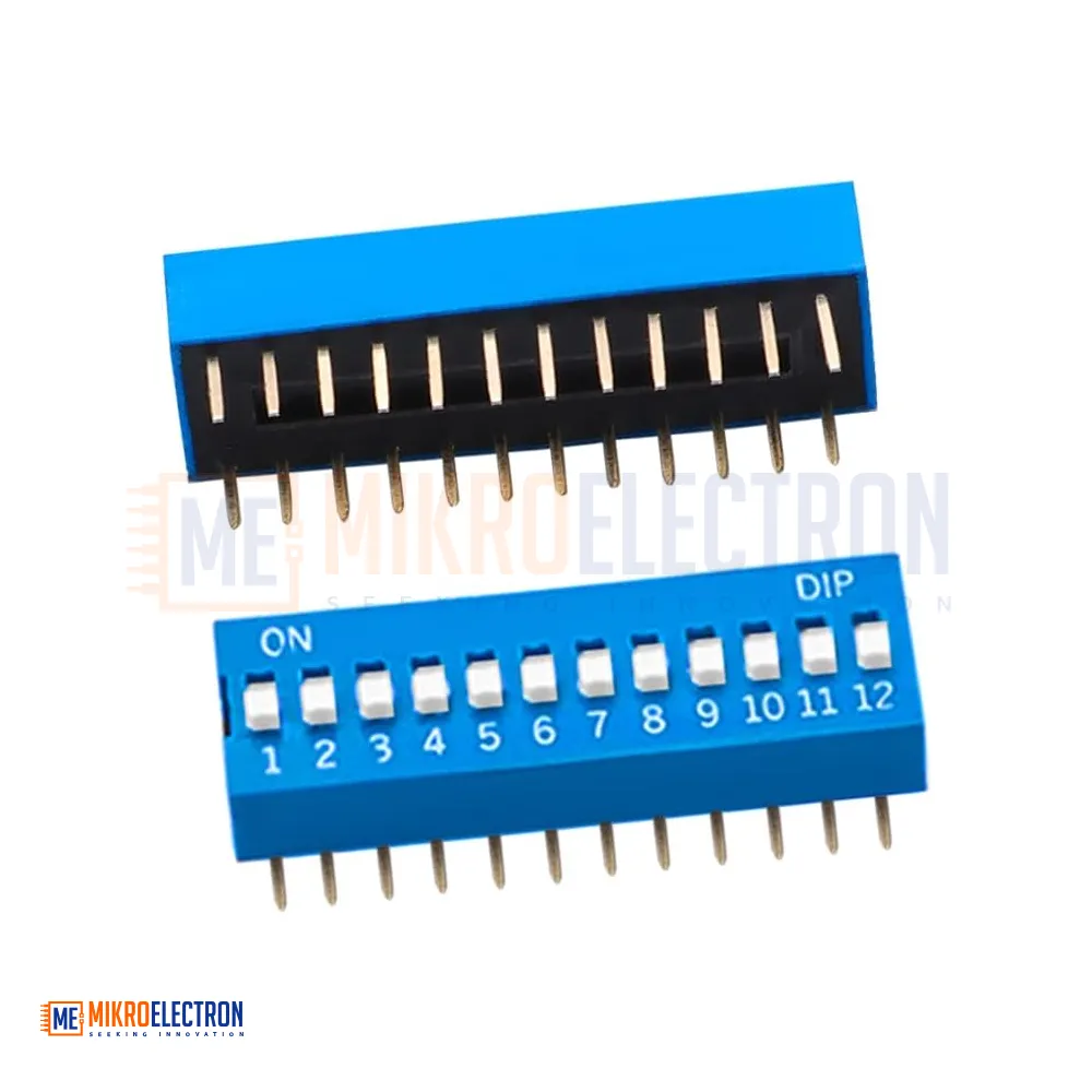 12Pin Blue Flat Dial switch 2.54mm
