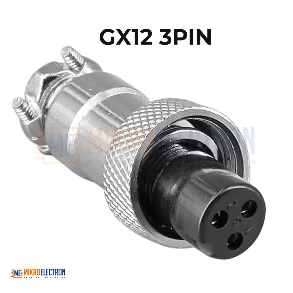 GX12 3PIN Female Circular Aviation Socket Plug