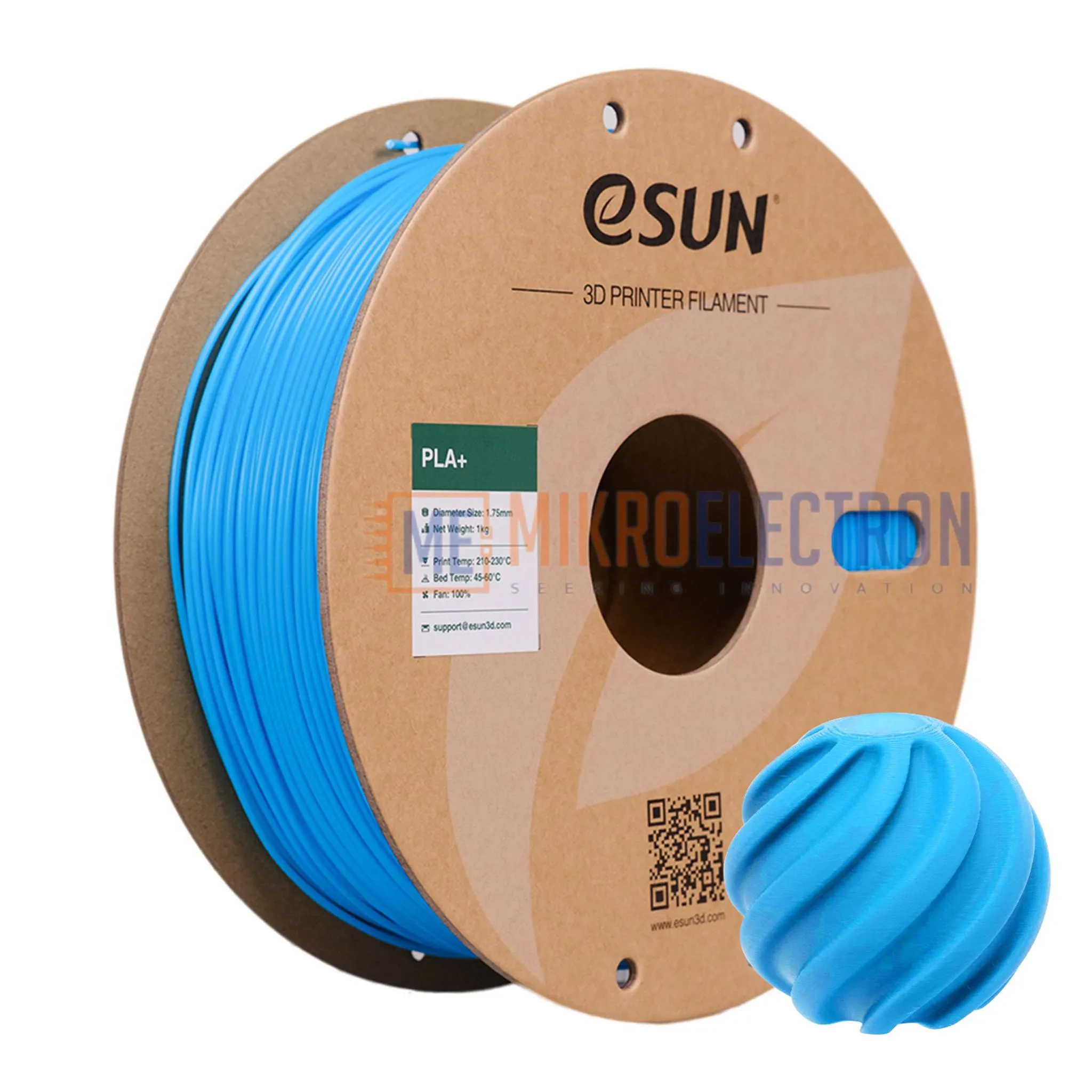 Space Blue eSUN 1.75mm PLA+ 3D Printer Filament 1KG Spool (2.2lbs)