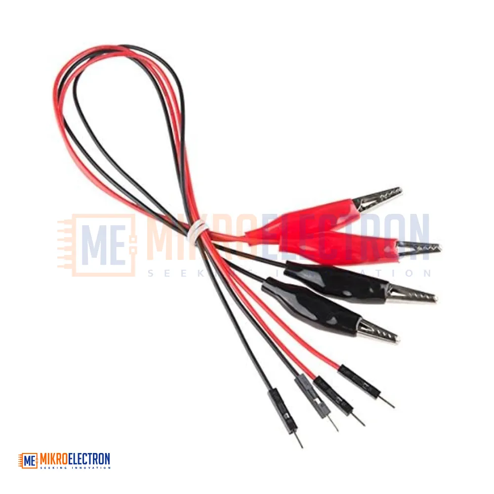 ALLIGATOR CLIP WITH PIGTAIL Male Header (4 PACK)