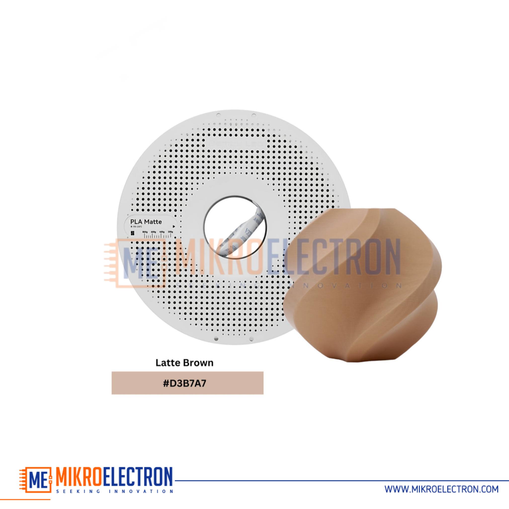 MATTE LATTE BROWN Bambu lab PLA Matte (with spool) 1kg / roll 1.75mm