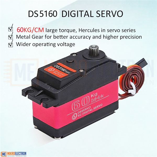 DS5160 270 Degree Metal Large Torque Waterproof and Fire-proof Digital ...